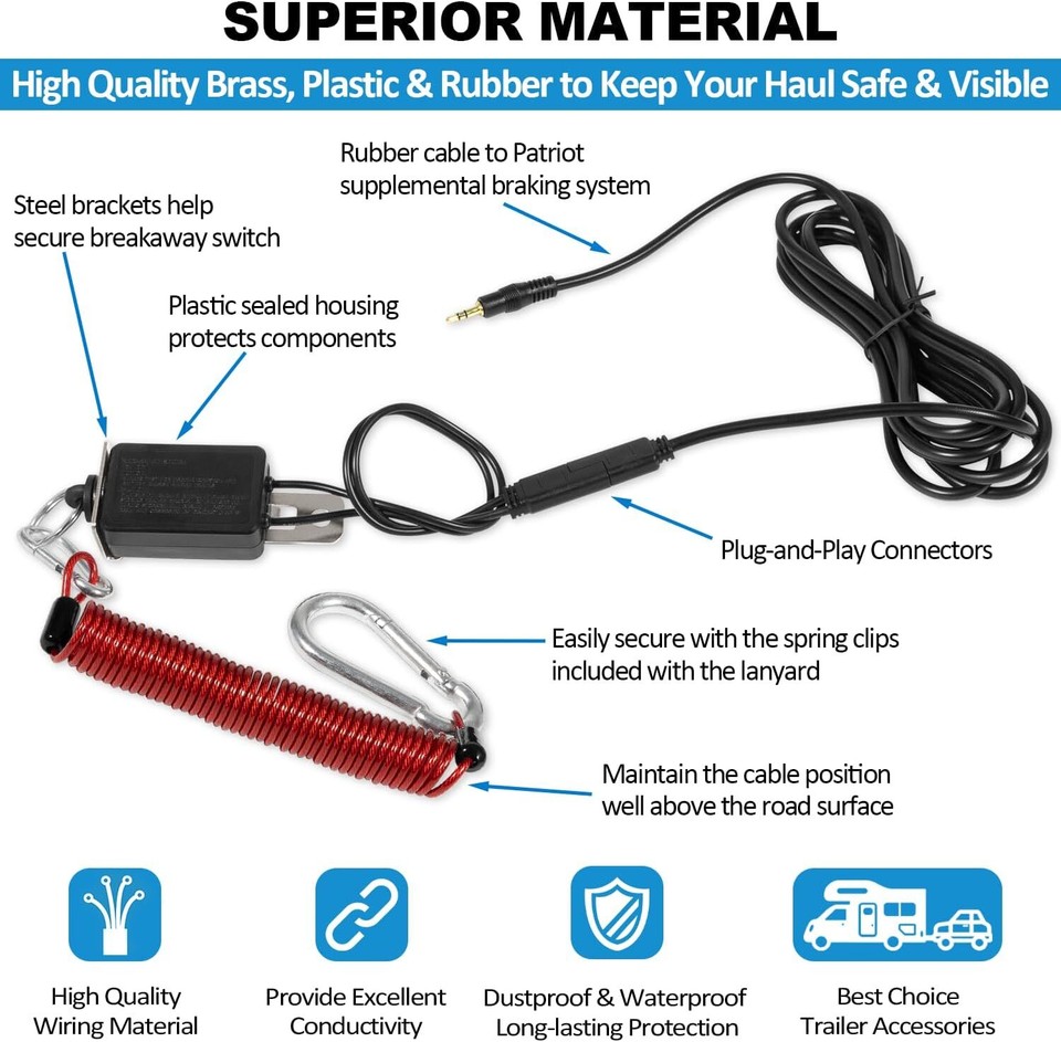BRK2505 Breakaway Switch Kit for Blue Ox Patriot Supplemental Braking ...