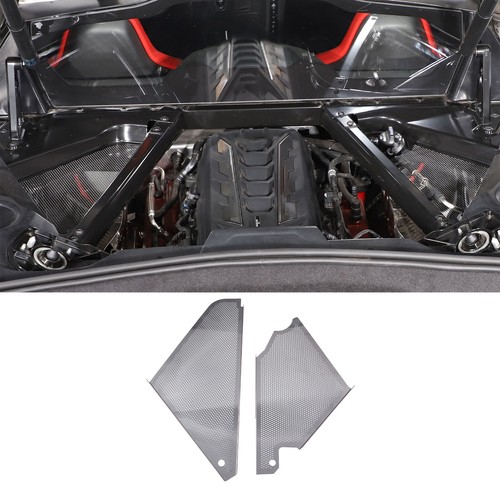 2PCS Stainless steel Engine Bay Panel Engine Cover For Corvette C8 2020 ...