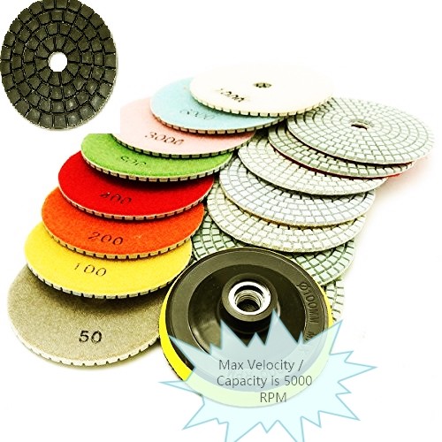 5" diamond polish pad buffer for quartz stone natural granite marble ...