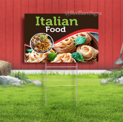 Italian Food Sidewalk Yard Sign with Metal Stakes | eBay
