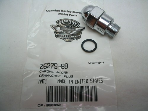 Chrome Acorn Crankcase Plug 26279-89 Harley Shovelhead & Evolution '81 ...