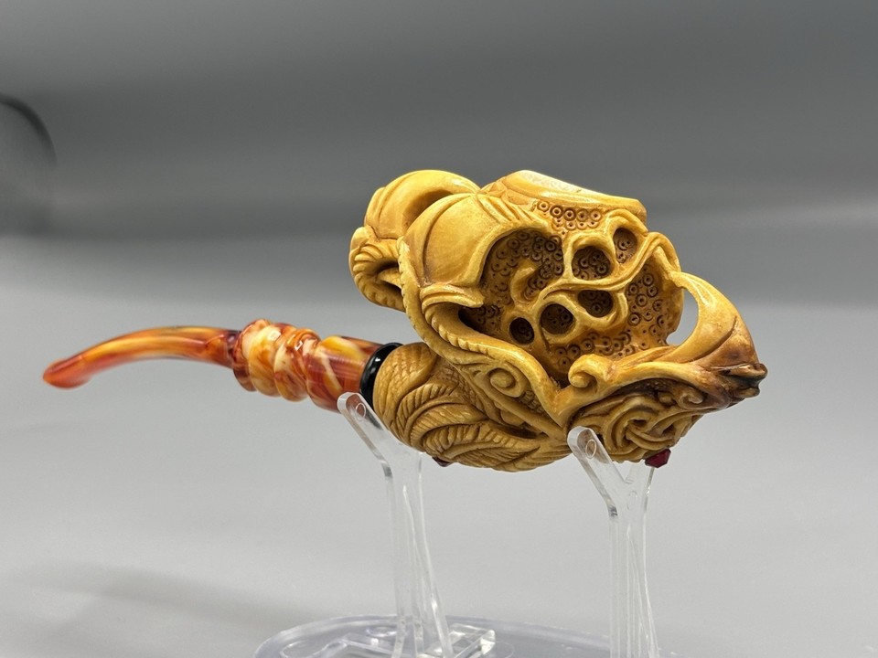 Ornate Claw Pipe BLOCK MEERSCHAUM-NEW-HANDCARVED W Case#1750 | eBay