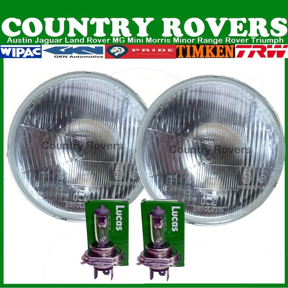 CLASSIC MINI HEADLIGHT HALOGEN CONVERSION KIT 7 INCH + LUCAS H4 & PILOT ...