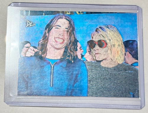 Dave Grohl & Kurt Cobain Platinum Plated Artist Signed Nirvana Trading ...