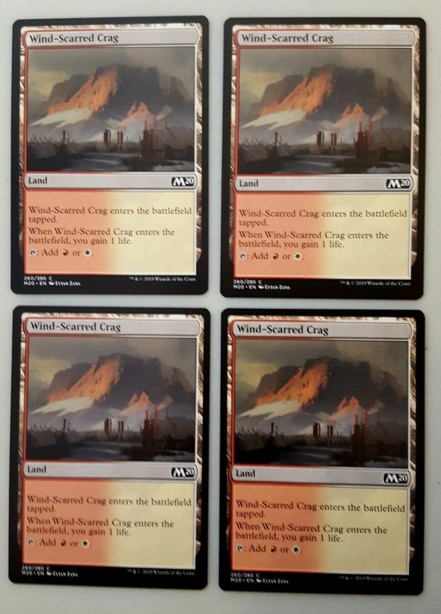 4x Wind-Scarred Crag M20 Core Set 2020 MTG Magic The Gathering Playset ...