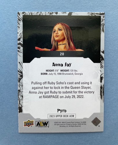 2023 Upper Deck AEW All Elite Wrestling - Pyro #20 Anna Jay for sale ...