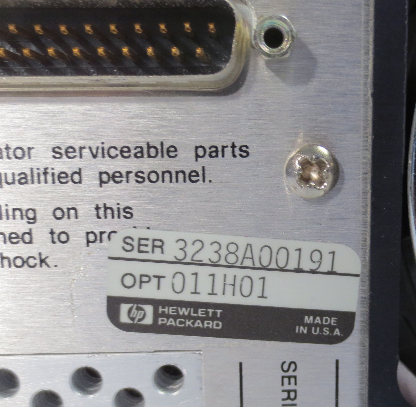 HP 85102R IF/DETECTOR for 8530A Microwave Receiver with Options 011 ...