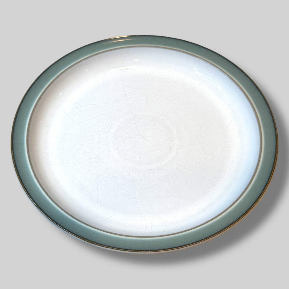 Denby England Dinner Plates 10.375” Set of 5, Blue Rim, Gently Used | eBay