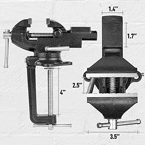 3.3"Mechanic Bench Vise Table Top Clamp Press Locking Swivel Base Heavy ...