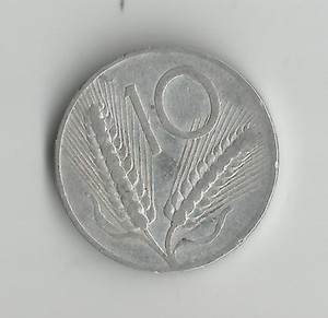 Moneda De Italia Italia repvbblica italiana 1953 10 liras-Maíz, Arado ...