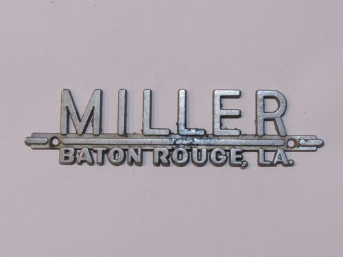 Vintage Miller Buick Baton Rouge Louisiana Metal Dealer Badge Emblem ...