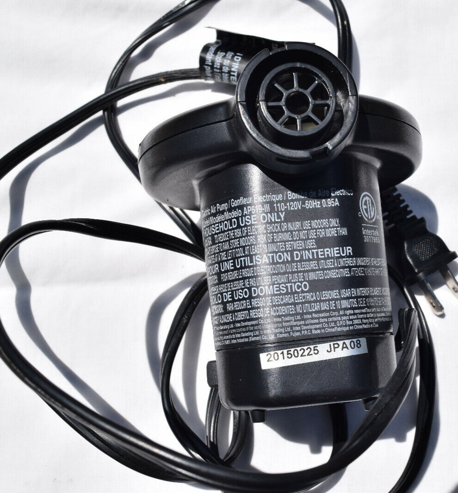 Intex Quick Fill 100 Electric Air Pump Model AP619-111 110-120V-60Hz | eBay