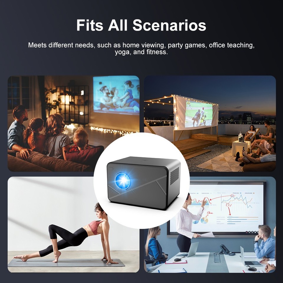 1080P FHD Projectors 400ANSI 4K 5G WiFi Bluetooth HDMI USB Android Home ...