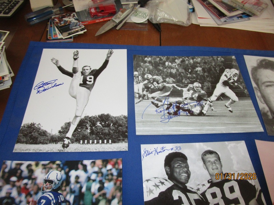 Baltimore Colts Signed Football Photo Lot (10) Various Sizes, most 8X10 ...