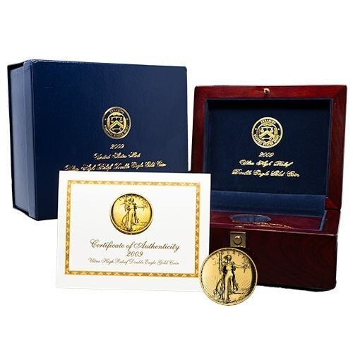2009 Ultra High Relief - With ORIGINAL US Mint Purchase Receipt - Gold ...