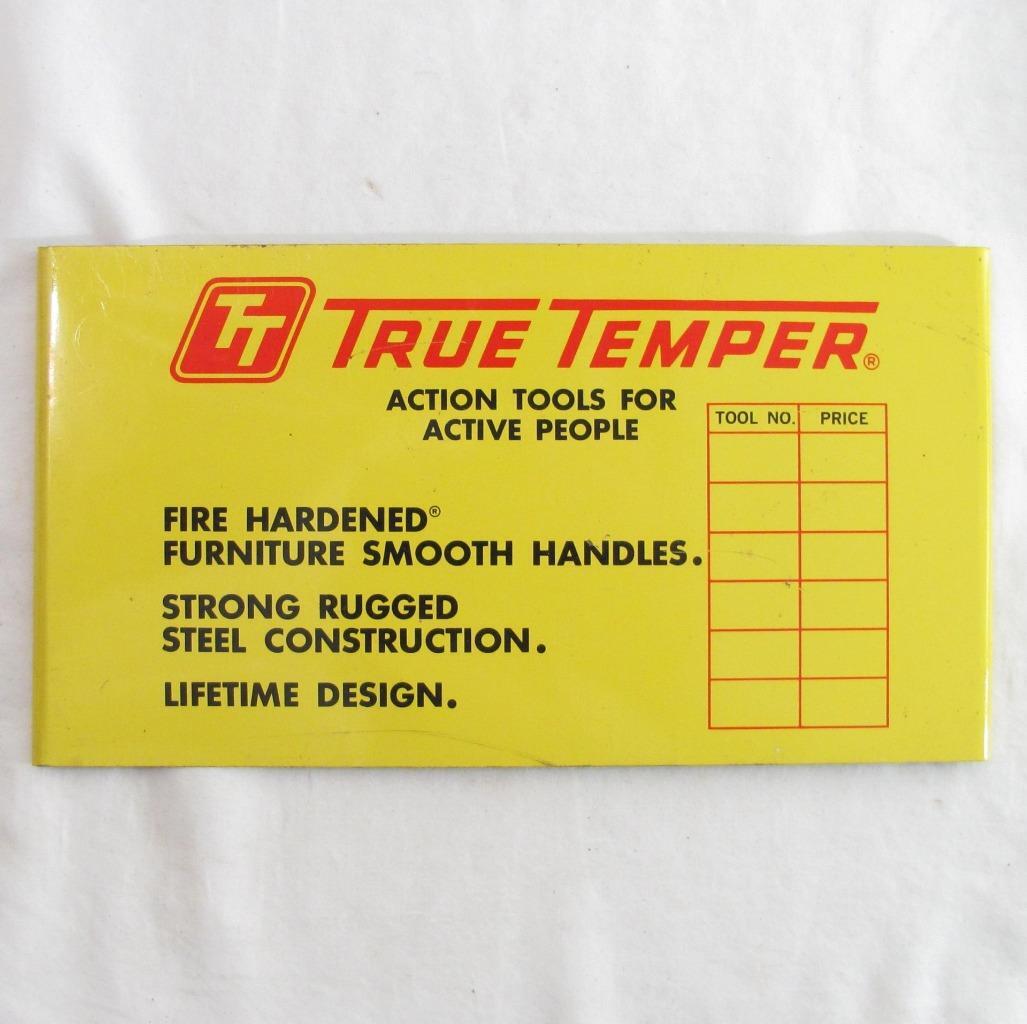 Vintage True Temper Tools Metal Sign Yellow Red Advertising Store ...