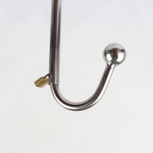 Stainless Steel Ball Butt Plug Anal Hook Straight Bar with Collar Adult ...