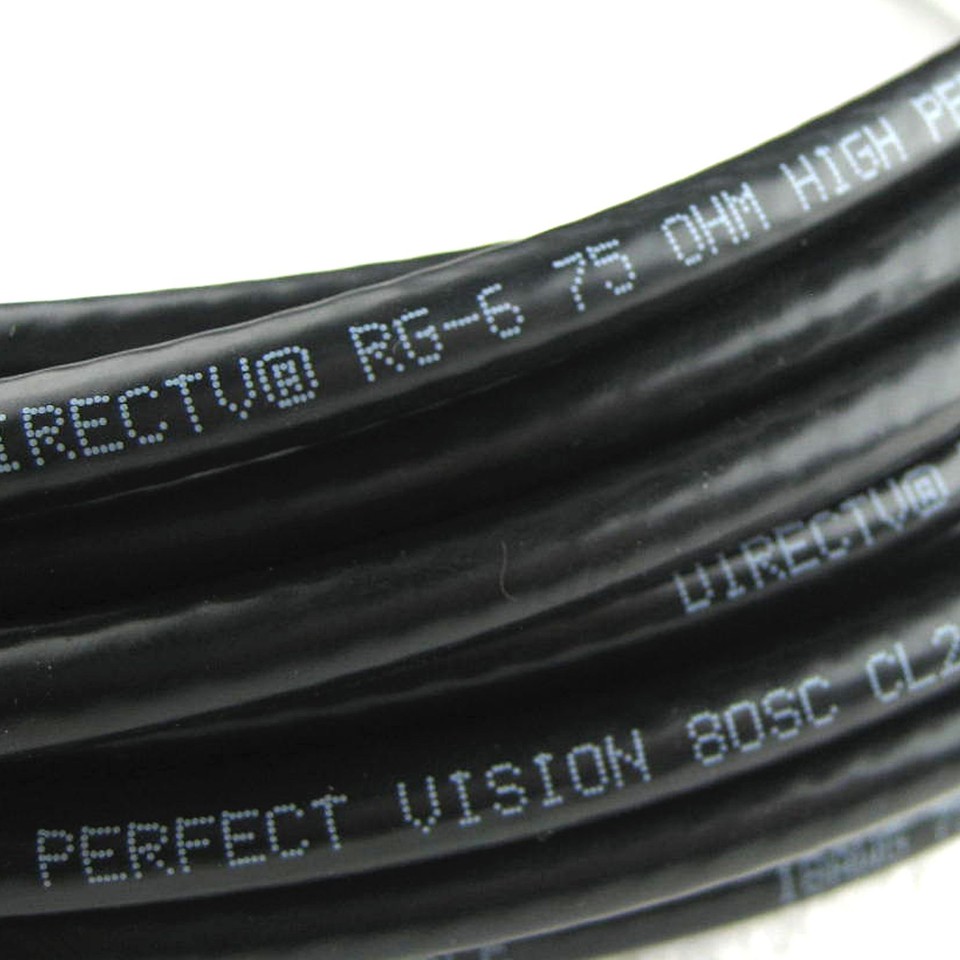 115ft PERFECT VISION BARE SOLID COPPER COAXIAL RG6 CABLE 3GHZ DIRECTV ...