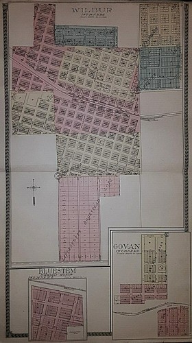 1911 Plat Map ~ WILBER - GOVAN - BLUESTEM Twps., LINCOLN Co ...