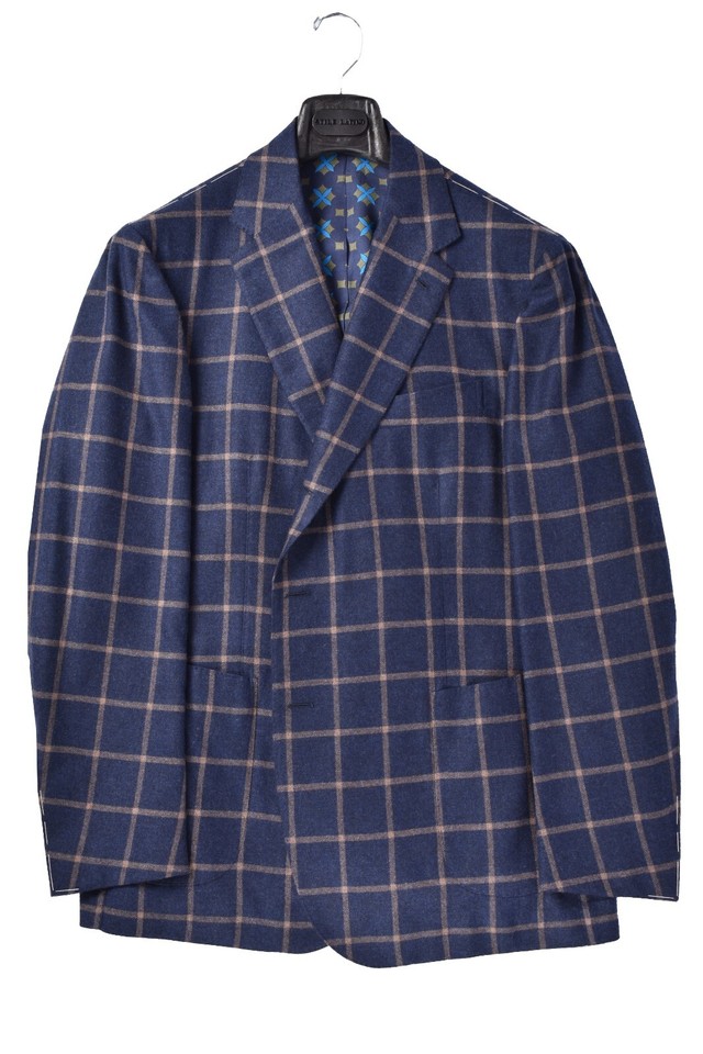 $5500 STILE LATINO handmade CASHMERE blazer US 46 EU 56 SLIM FIT BLUE ...