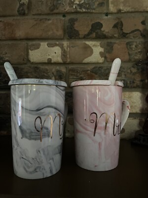 Mr & Mrs Mugs Set Great Gift Ideal For Wedding, Anniversary Ceramic ...