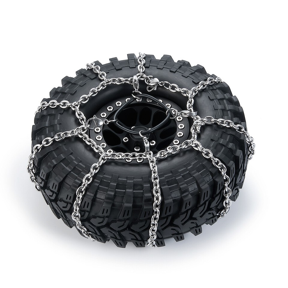 Metal Snow Chain Anti-skid Chains 114/120mm for 1/10 RC Car TRX4 Axial ...