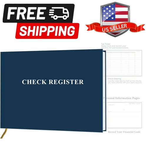 Personal Checkbook Ledger Blue 7x10 Financial Organizer for Budgeting ...