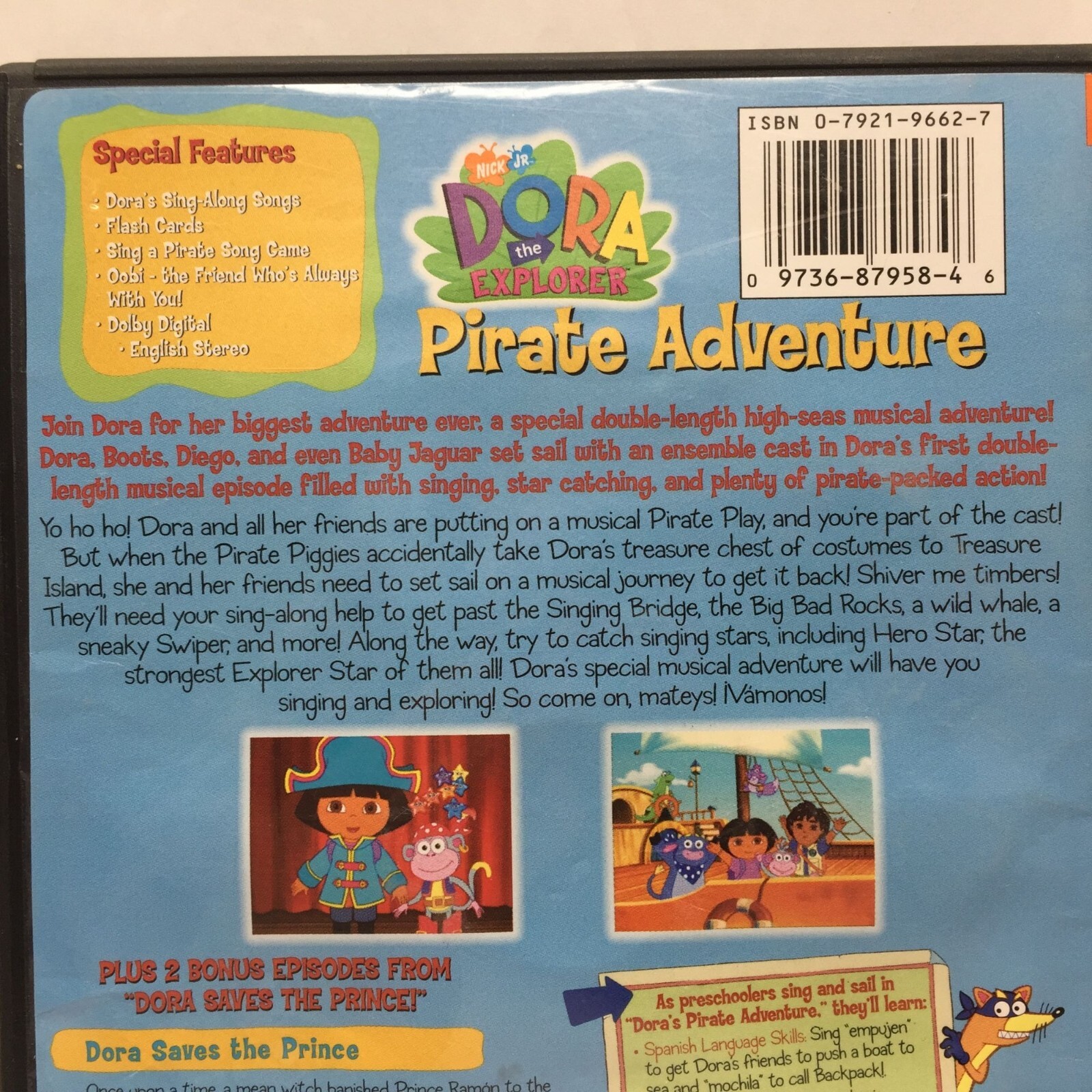 Nick Jr DVD Dora the Explorer Pirate Adventure 1st Double-Length ...