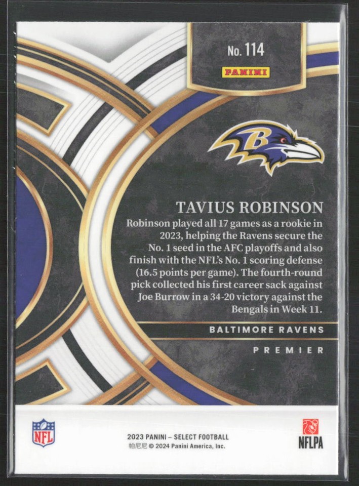 2023 Panini Select #114 Tavius Robinson | eBay
