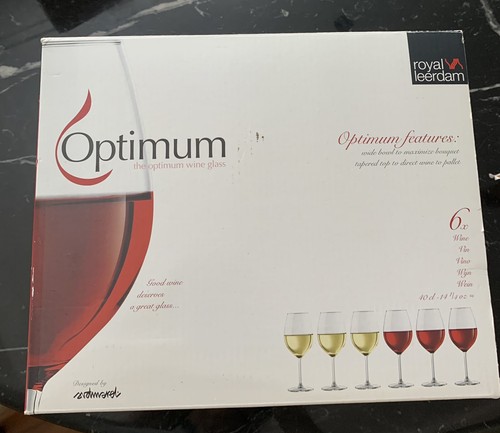 Set Of 6 Optimum Wine Glass Used Once In Original Box | eBay Australia