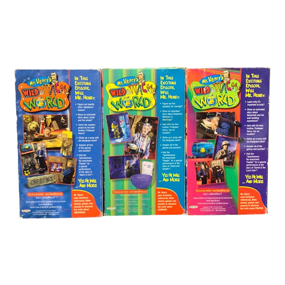 Mr. Henry's Wild & Wacky World Vhs Set 1-3 Obedience Courage Prayer ...