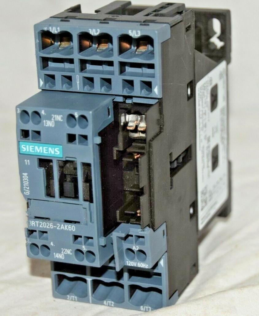 Siemens 3RT2026-2AK60 Contactor 110/120V 50/60Hz 3 Pole 1NO 1 NC | eBay
