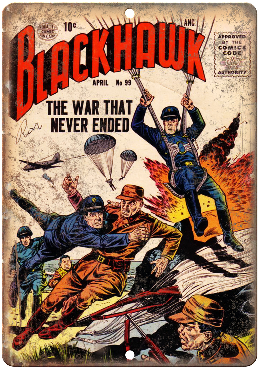 BlackHawk Comic No 99 Cover Book Vintage 12" x 9" Reproduction Metal ...