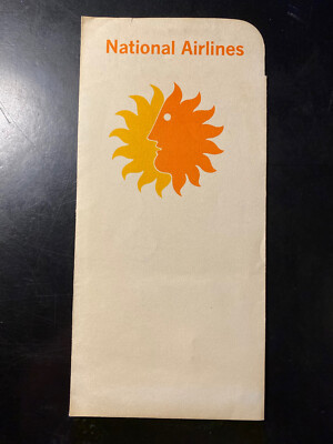 1970 National Airlines Ticket Envelope Stub Baggage Check Washington DC ...