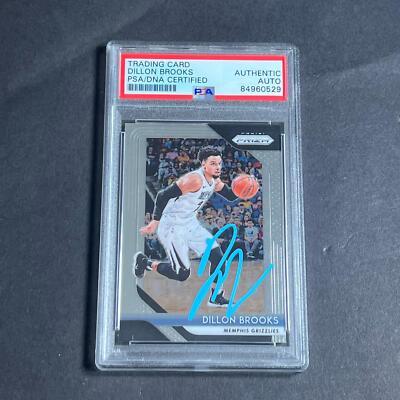 2018-19 Panini Prizm Silver #106 Dillon Brooks Signed Card AUTO 10 PSA ...