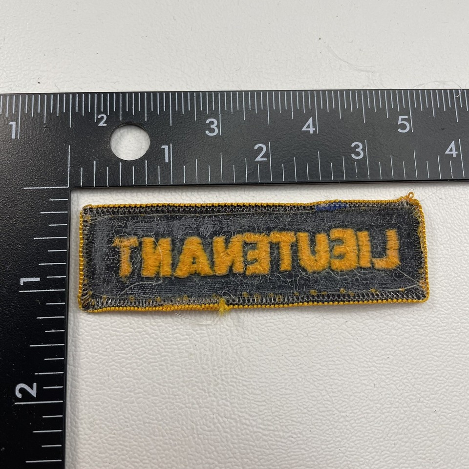 Yellow Letter LIEUTENANT Tab Rank Patch (Possibly Police, Fire, Or ...