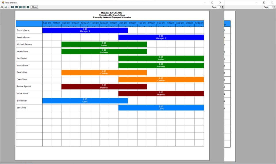 Accurate Employee Scheduler for Microsoft Windows PC Business Schedule ...