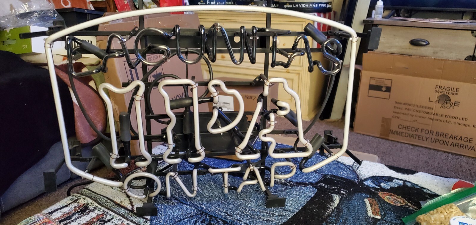 Lagunitas IPA On Tap Neon Light Lamp Sign 23x16 Bar Real Glass beer pub ...