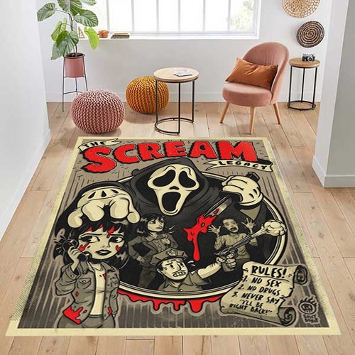 Scream Poster Rug,Scream Mask Rug,Nostalgic Horror Rug,Movie Rug ...