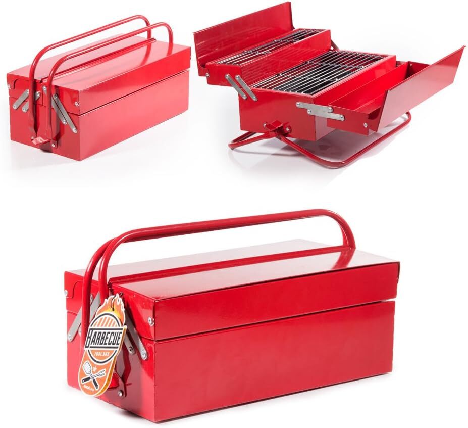 Portable BBQ Grill Box Foldable Camping Accessory Charcoal Grill Travel ...