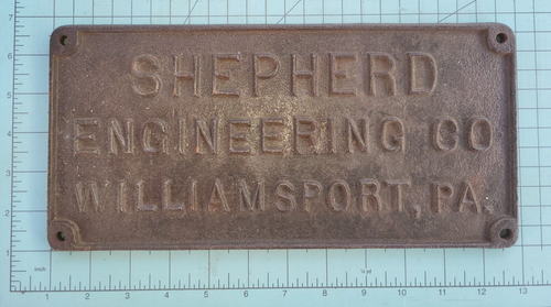 Rare 1800's Tractor Steam Engine Builder Plaque - Shepherd Engineering ...