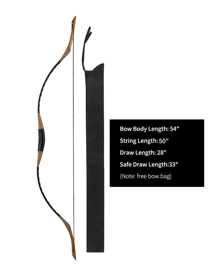 Hungarian Style Handmade Longbow Flagella Recurve Horsebow Archery 30LB ...