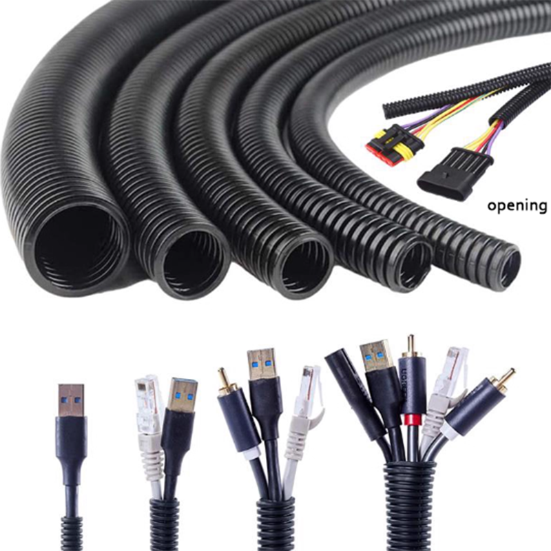 PE Conduit Spilt Cable Tidy Flexible Tube Convoluted Protection Tubing ...