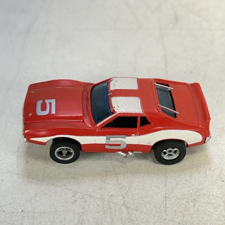 Vintage Aurora AFX Slot Car Javelin AMX Trans Am #5 Red & White | eBay