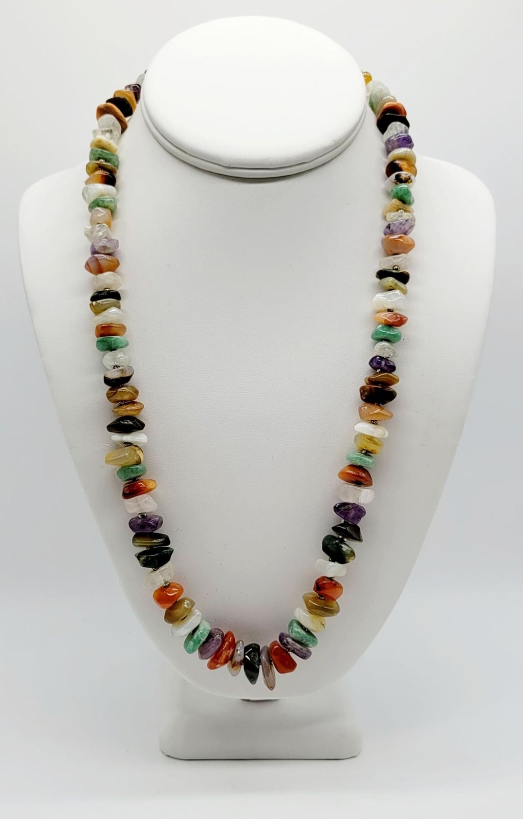 Vintage Heavy Multi-colored Multi-Stone Beaded Amythe… - Gem