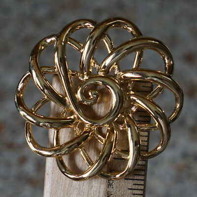 Womens Gold Tone Metal Brooch - Big Mandala Outline | eBay
