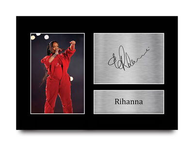 Rihanna Signed Pre Printed Autograph A4 Photo Gift For a Umbrella Pop ...