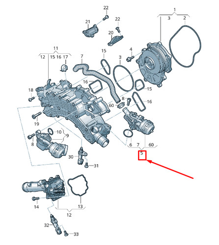 NEW AUDI Q8 4MN COOLANT REGULATOR REGULATING VALVE 057121737P ORIGINAL ...