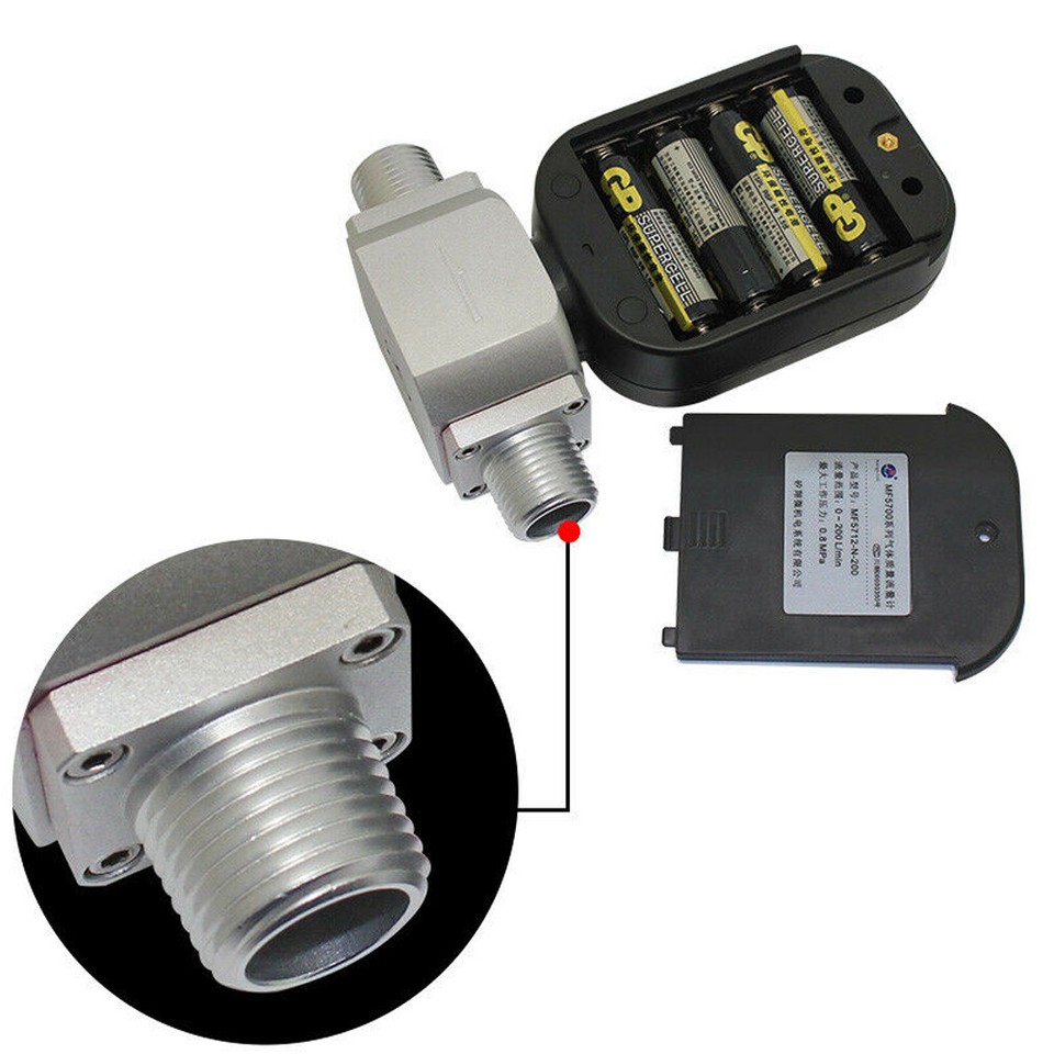 0~200L/Min Protable Digital Gas Mass Flow Meter Gas Air Flow Rate ...