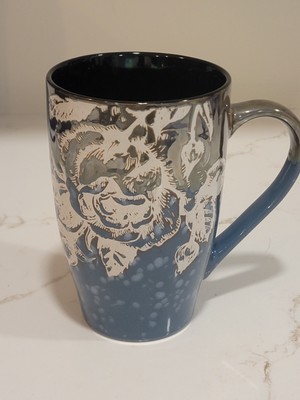 Spectrum Retro Mug BSC2014 Blue Flowers Iridescent 5.5" Beautiful | eBay